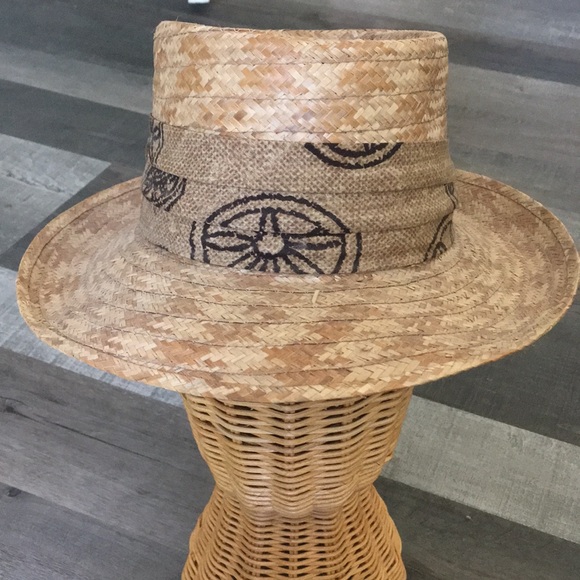 Vintage | Accessories | Vintage One Of A Kind Grass Sun Hat Xs S Beach ...